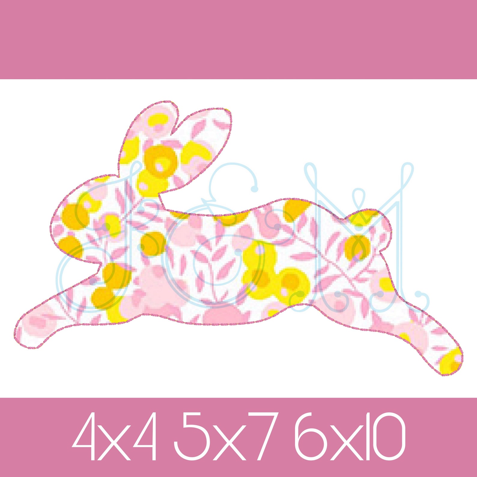 Hopping Easter Bunny Rabbit Outline Silhouette Raw Edge Bean - Etsy