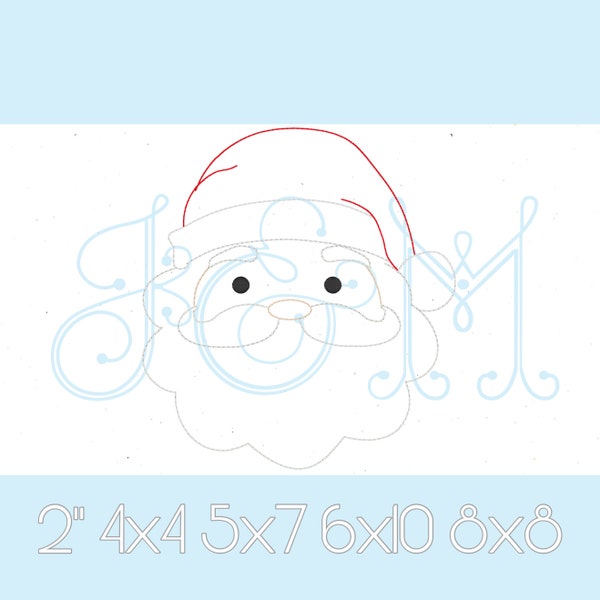 Santa Face Embroidery Design - Etsy