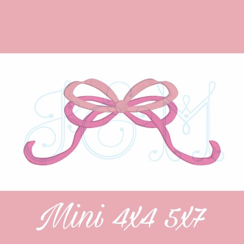 Side Bow Floral Machine Embroidery Design - Etsy