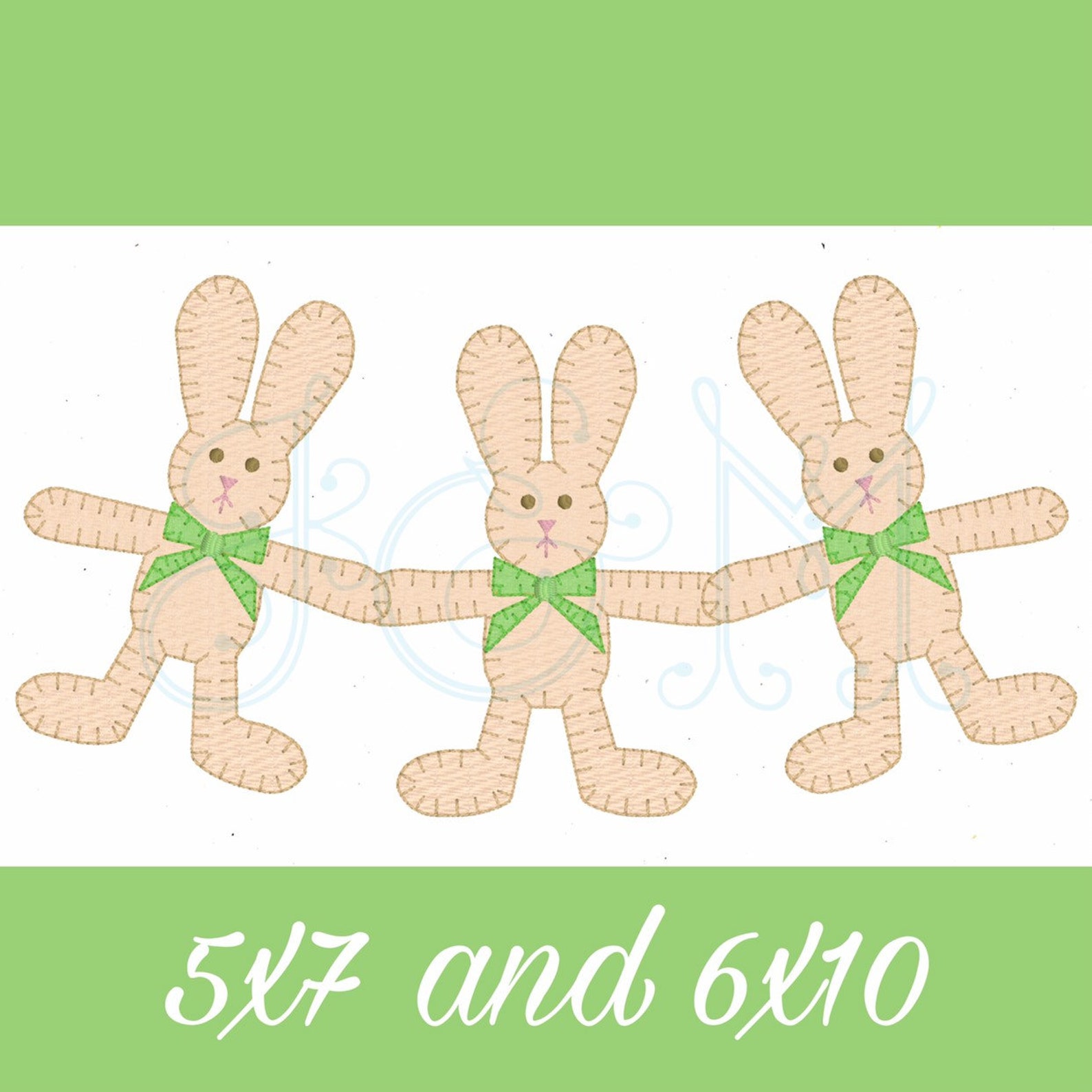 Easter Bunny Rabbit Paper Doll Chain Bunting Blanket Stitch - Etsy