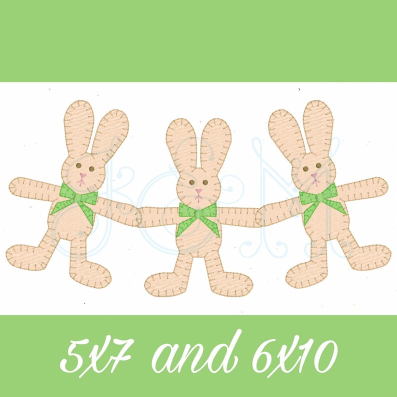 Easter Bunny Rabbit Paper Doll Chain Bunting Blanket Stitch - Etsy