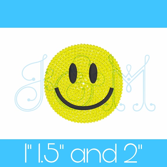 Retro Smiley Face Chain Stitch Mini Motif Quick Stitch Vintage | Etsy
