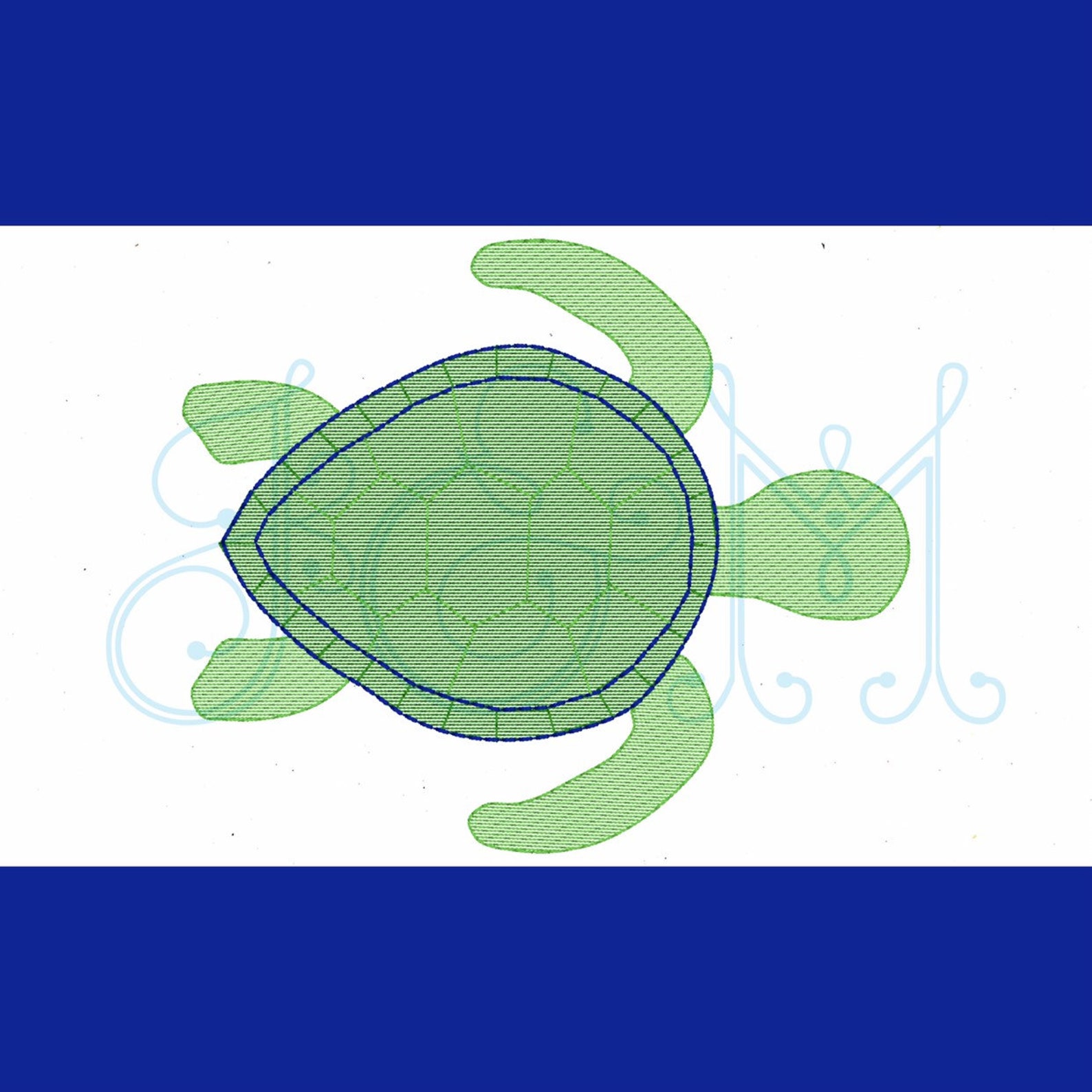 Sea Turtle Sketch Fill Bean Stitch Outline Running Quick | Etsy