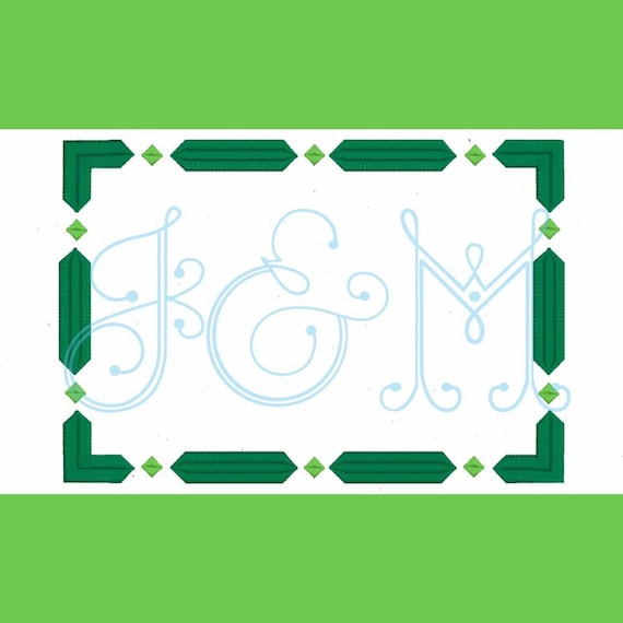Diamond Art Deco Monogram Frame Machine Embroidery Design - Etsy