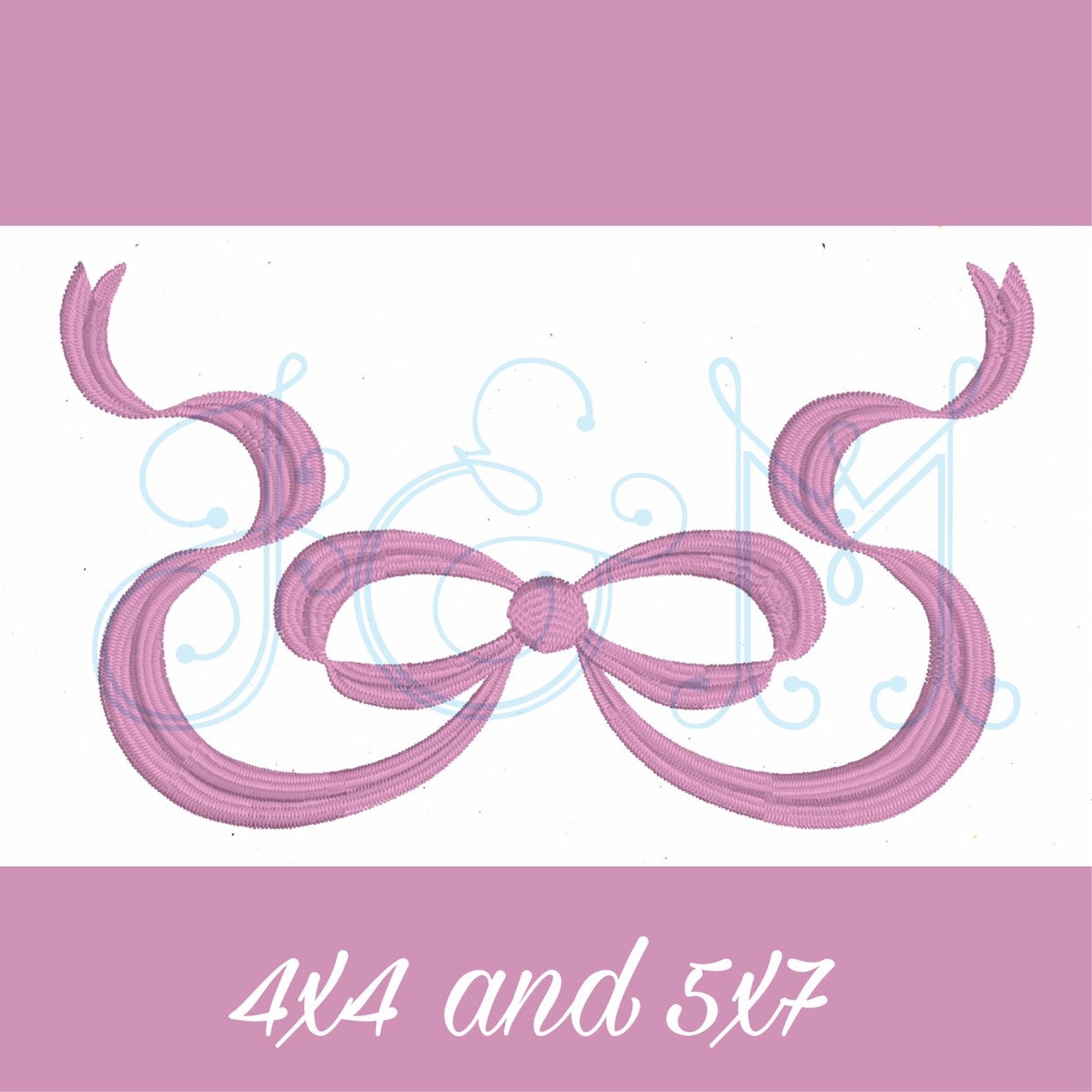 Heirloom Bow Swash Border Ribbon Monogram Wreath Frame Vintage Style ...