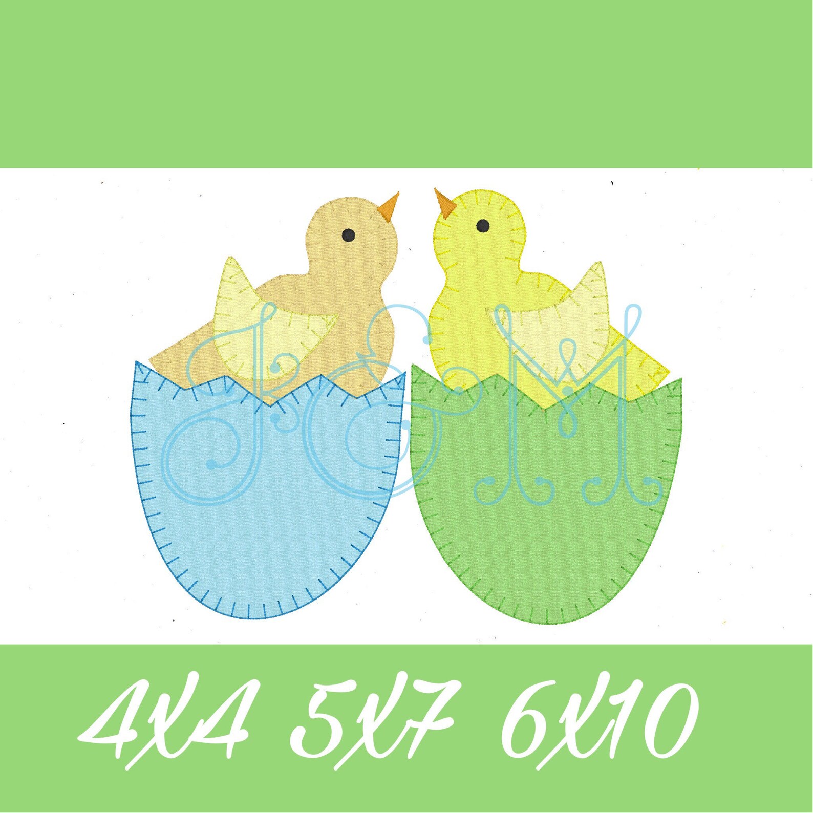 Easter Chicks Line in Eggs Blanket Stitch Applique Vintage - Etsy