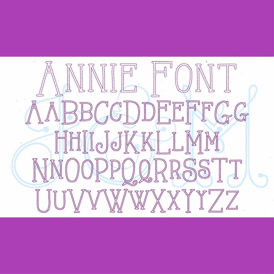 Annie Font Bean Stitch Vintage Stitch Outline Vintage Style Machine ...