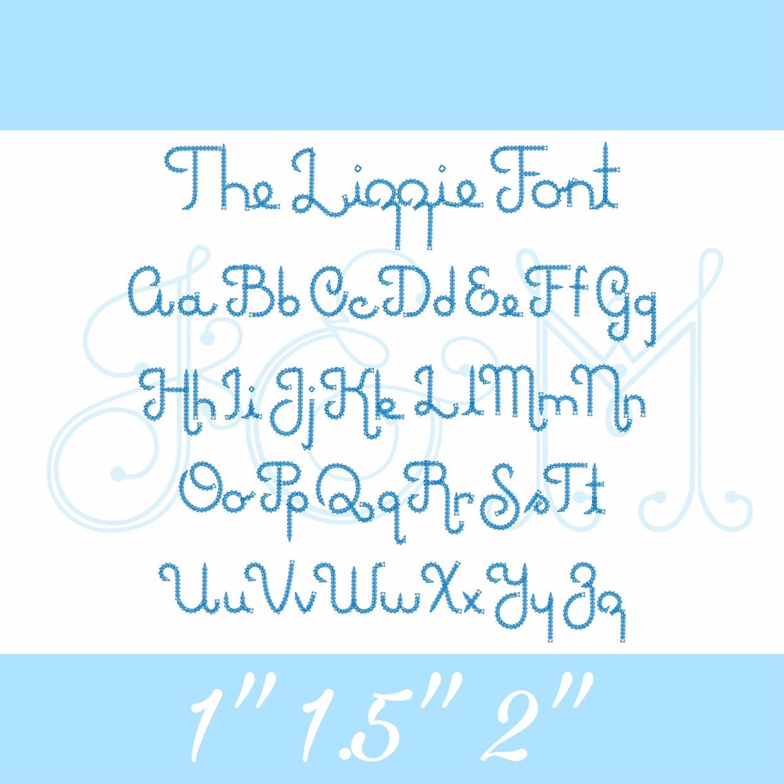 The Lizzie Font - Chain Stitch Quick Stitch Alphabet Vintage Style ...