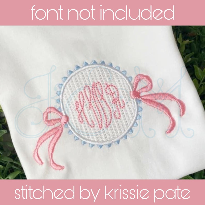 Circle Motif Fill Scallop Edge Monogram Frame With Side Bows - Etsy