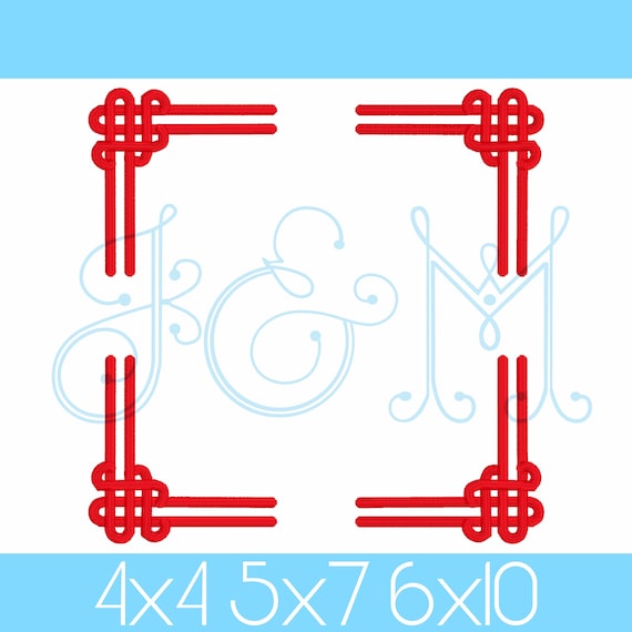 Asian Knot Square Chinoiserie Border Monogram Frame Bracket | Etsy