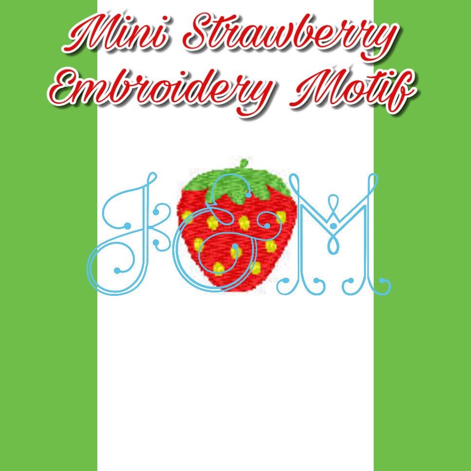 Mini Strawberry Motif Embroidery Design | Etsy