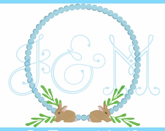 Boxwood Bunny Frame Machine Embroidery Design - Etsy
