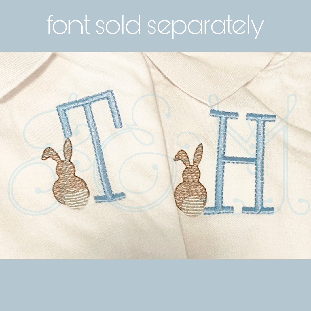Cottontail Easter Bunny Mini Sketch Fill Bean Stitch Outline Motif Tail ...