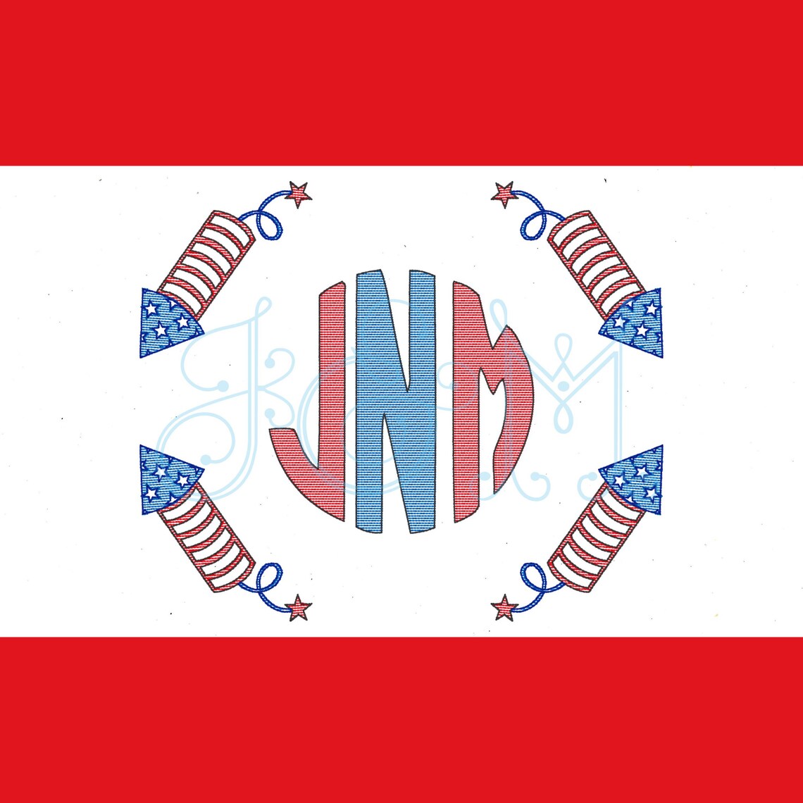 Fourth of July Firework Sparkler Firecracker Monogram Frame - Etsy