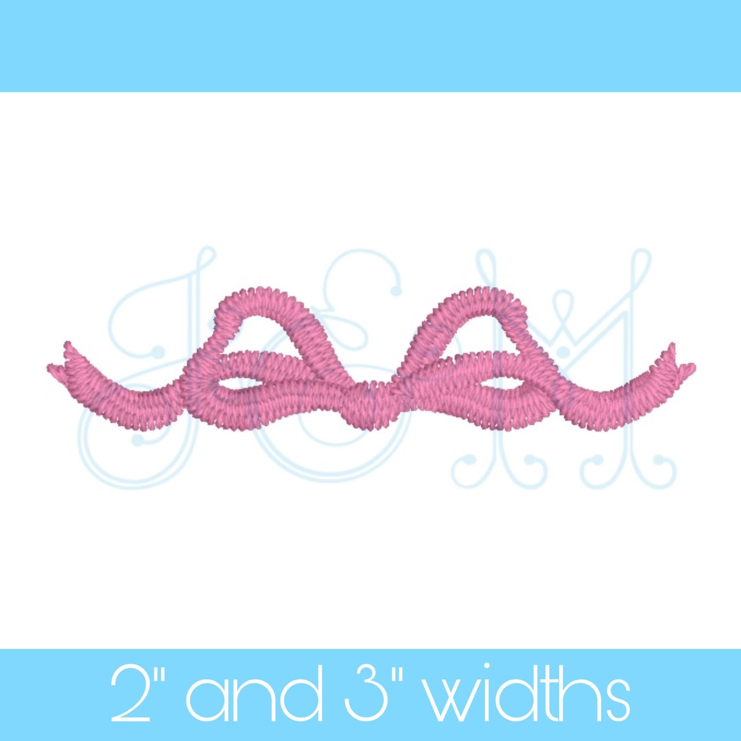 Wide Heirloom Bow Topper Add on Monogram Motif Satin Stitch Vintage ...