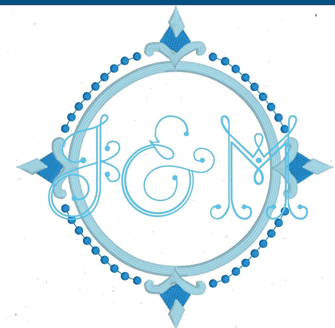 Satin and Colonial Dot Monogram Frame Circle Heirloom Vintage - Etsy