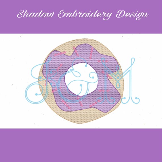 Shadow Single Donut Machine Embroidery Design | Etsy