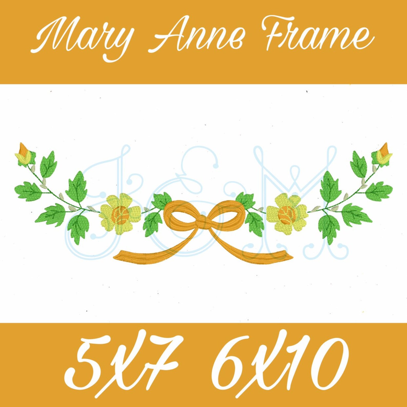 Mary Anne Heirloom Bow Floral Wreath Swash Monogram Frame - Etsy