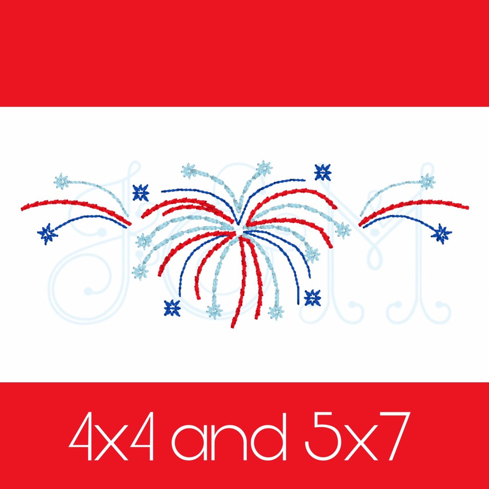 Fourth of July Patriotic Firework Bean Stitch Sparkler Motif | Etsy