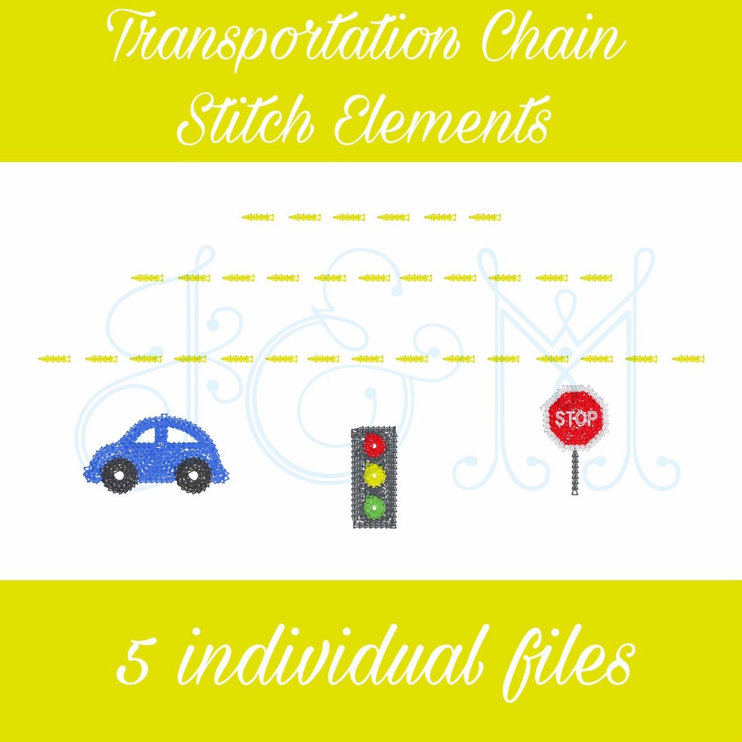 Transportation Chain Stitch Element Design Set- Median Marker Lines ...