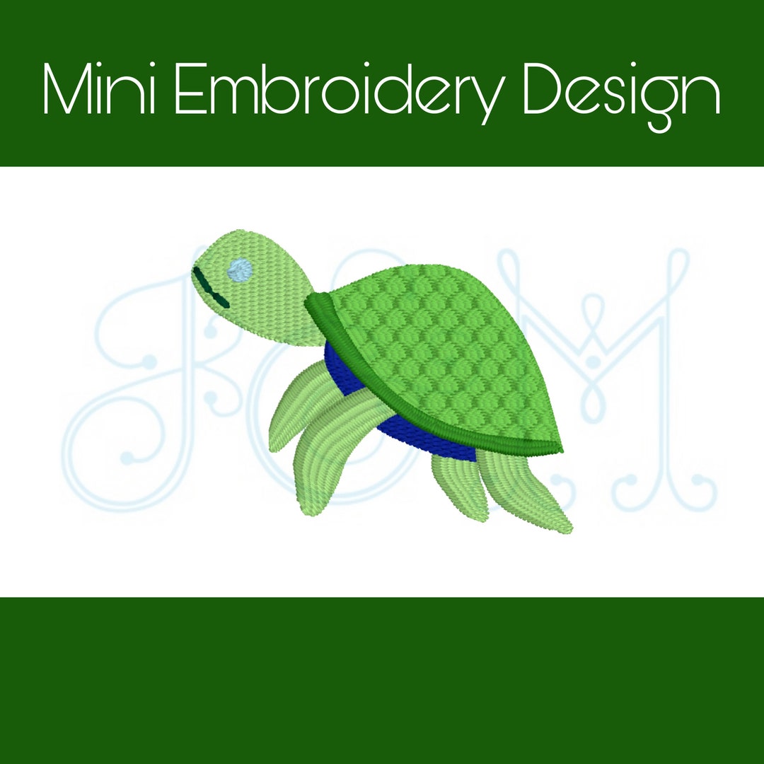 Mini Swimming Sea Turtle Simple Sea Creature Animal Mini Fill Vintage ...