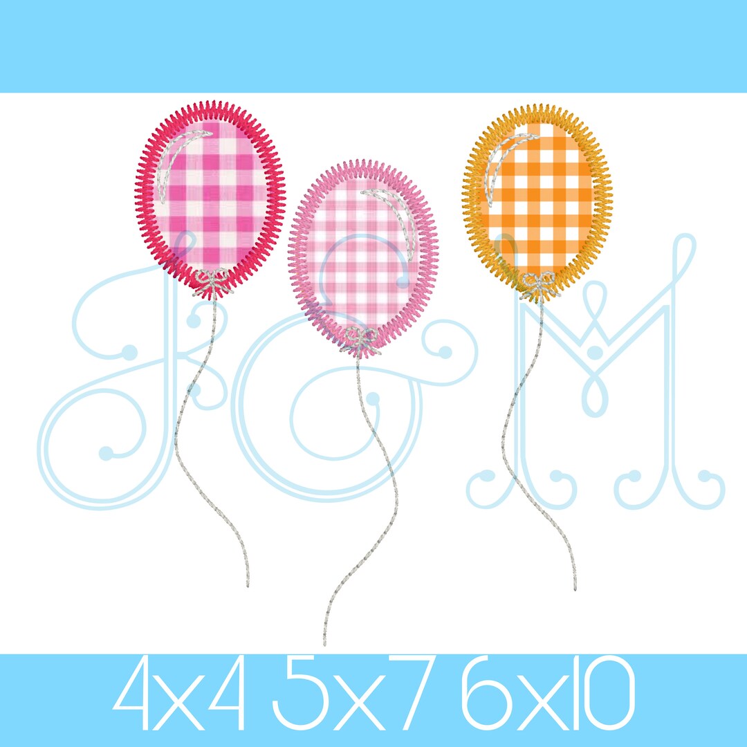 Classic Birthday Party Balloon Trio Line of Three in a Row Zig Zag ...