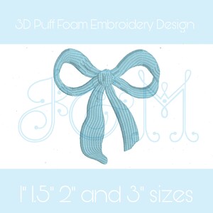 3D Puff Foam Bow Ribbon Mini Satin Stitch Monogram Add on Vintage Style ...