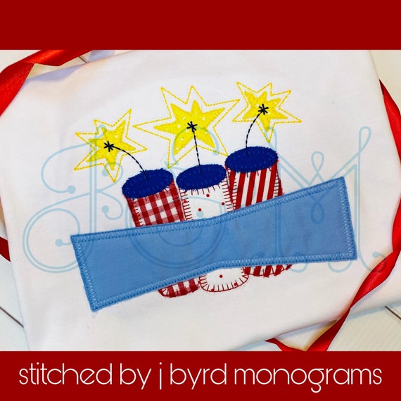 Fourth of July Patriotic Firework Trio Bundle With Name Plate - Etsy