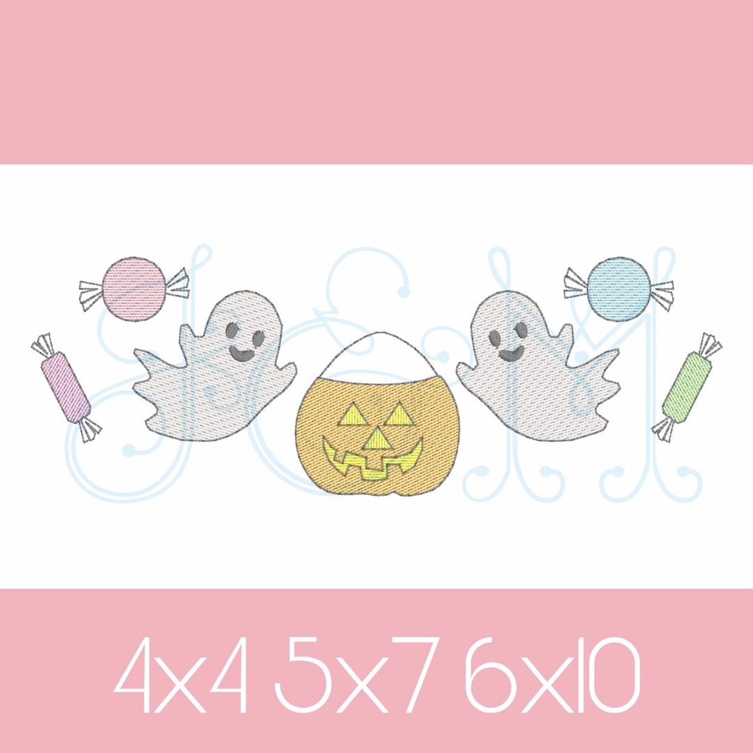 Halloween Ghost Cutie Pumpkin and Candy Trick or Treat Line - Etsy