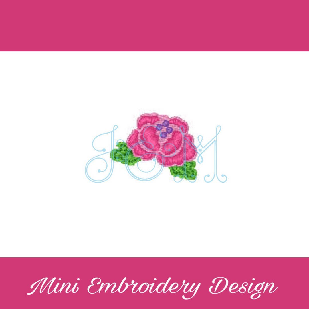 Peony Floral Mini Embroidery Motif Design - Etsy