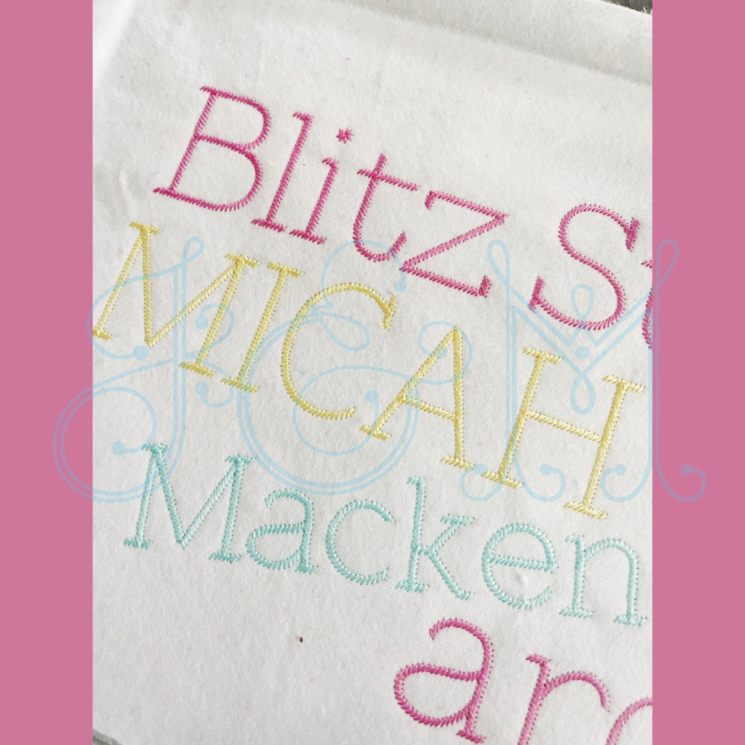 Blitz Stitch Block Font Bold Quick Stitch Alphabet Vintage Style ...