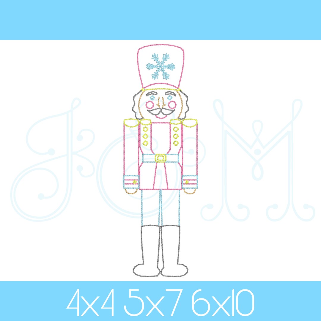 Classic Nutcracker Running Bean Stitch Outline Christmas Vintage Style ...