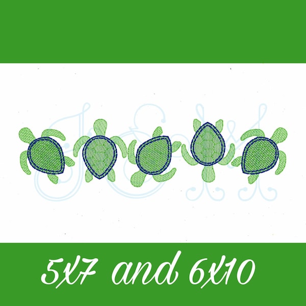 Turtle Embroidery Design - Etsy