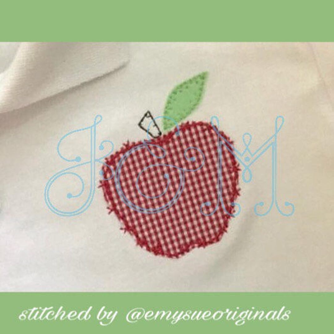 Cross Stitch Apple Vintage Stitch Applique Vintage Style Machine ...