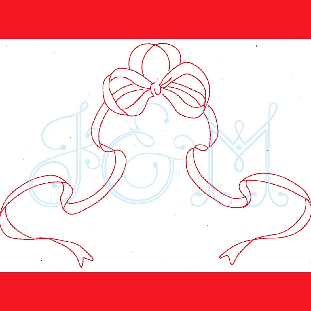 Vintage Stitch Bow Swag, Monogram Frame Machine Embroidery Design ...