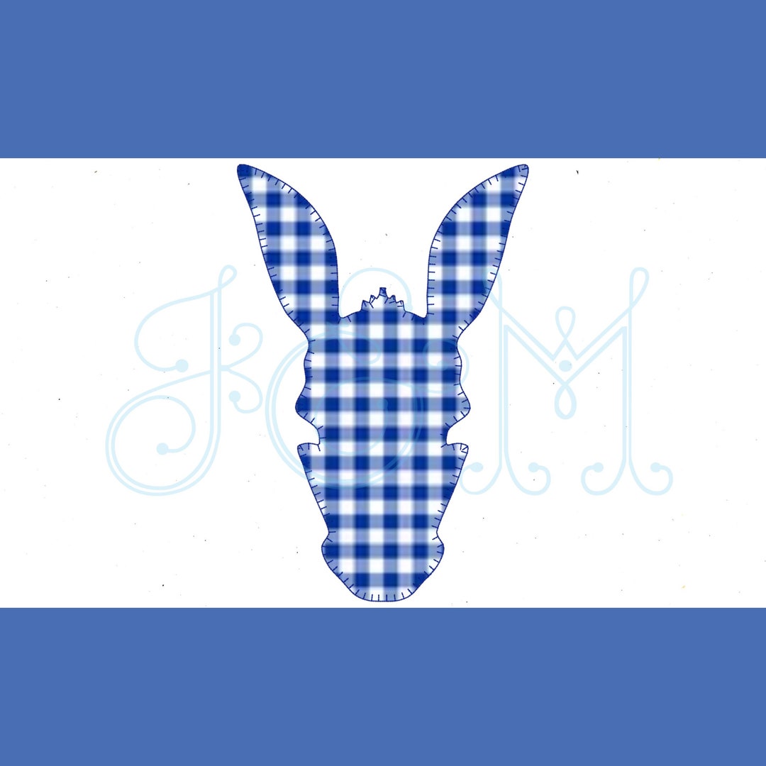 Mule Donkey Head Outline Silhouetteblanket Stitch Applique Vintage ...