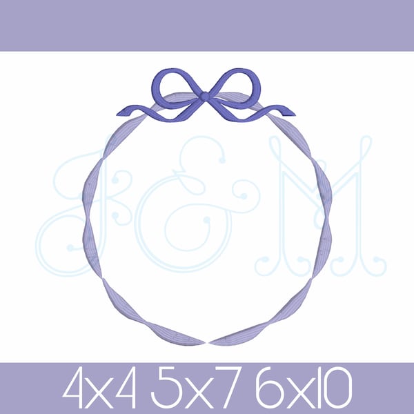 Bow Circle Monogram - Etsy
