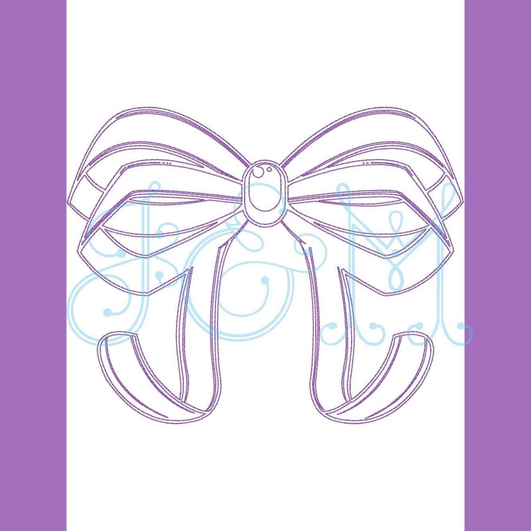 Bow Vintage Style Stitch Embroidery Design - Etsy