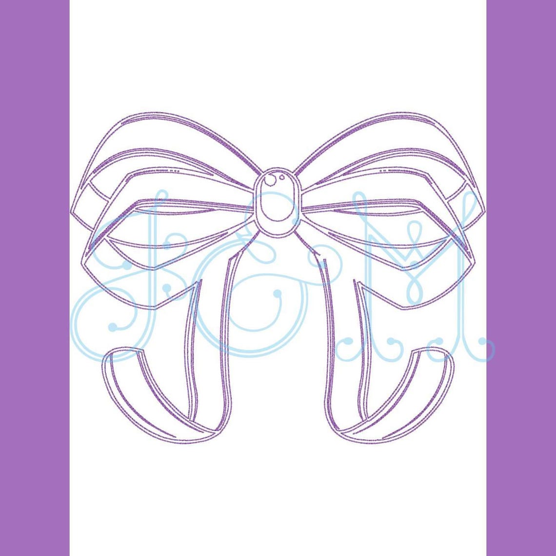 Bow Vintage Style Stitch Embroidery Design | Etsy
