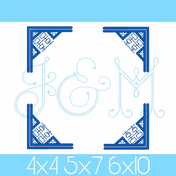 Double Happiness Square Chinoiserie Border Monogram Frame | Etsy