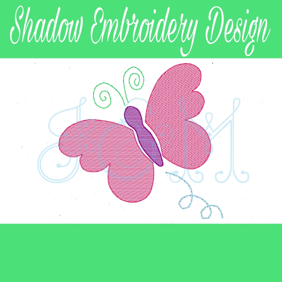 Butterfly Shadow Embroidery Vintage Stitch Sketch Machine Embroidery ...