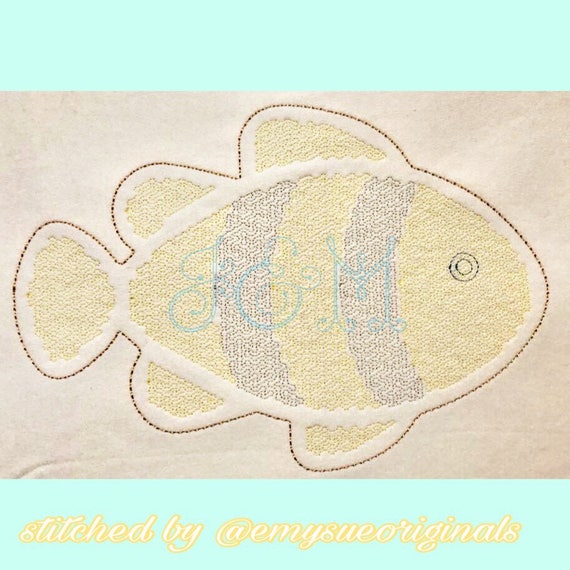 Kits & How To Sea Life Clown Fish Filled Stitch Machine Embroidery ...