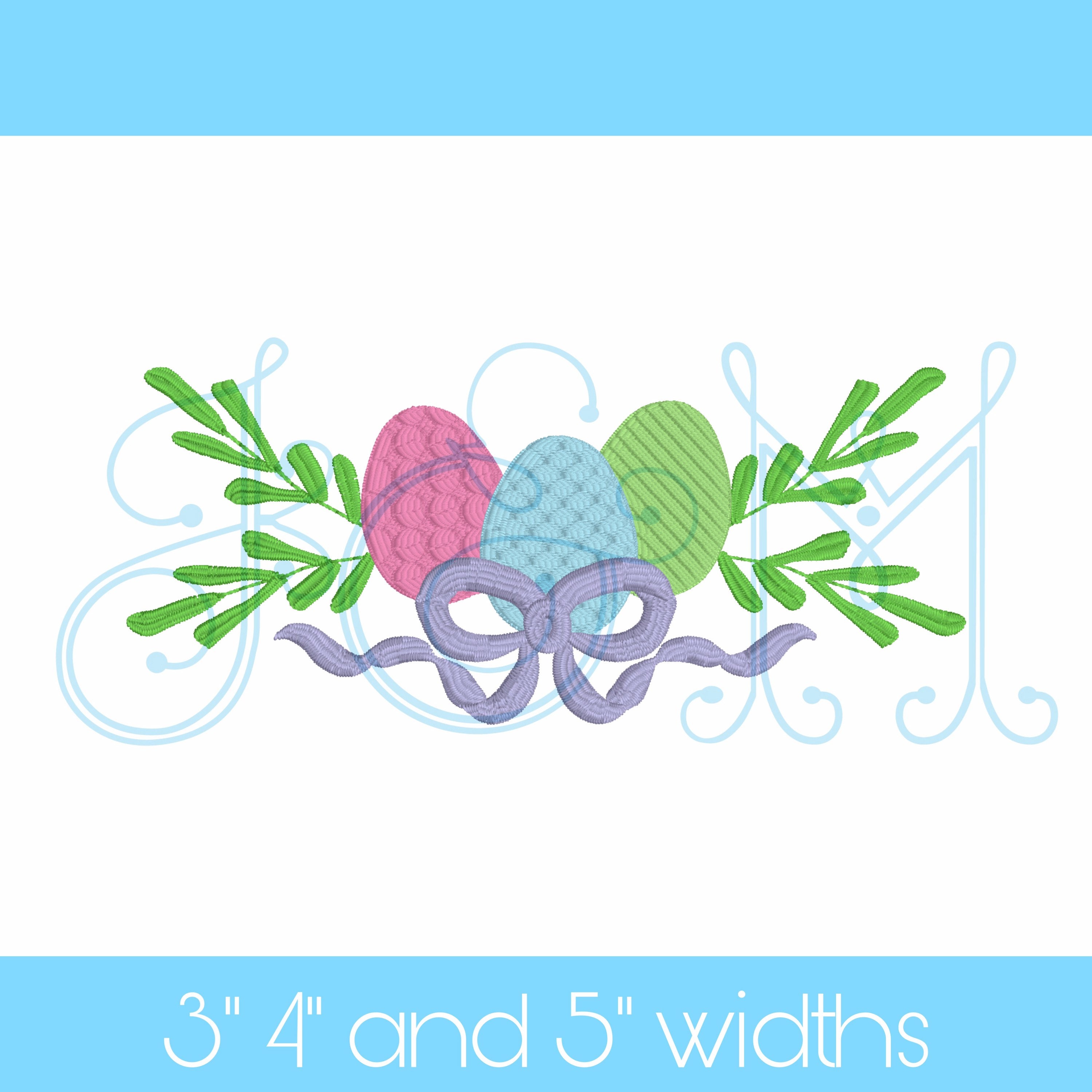 Easter Egg Heirloom Bow Swash Corner Frame Satin and Fill | Etsy