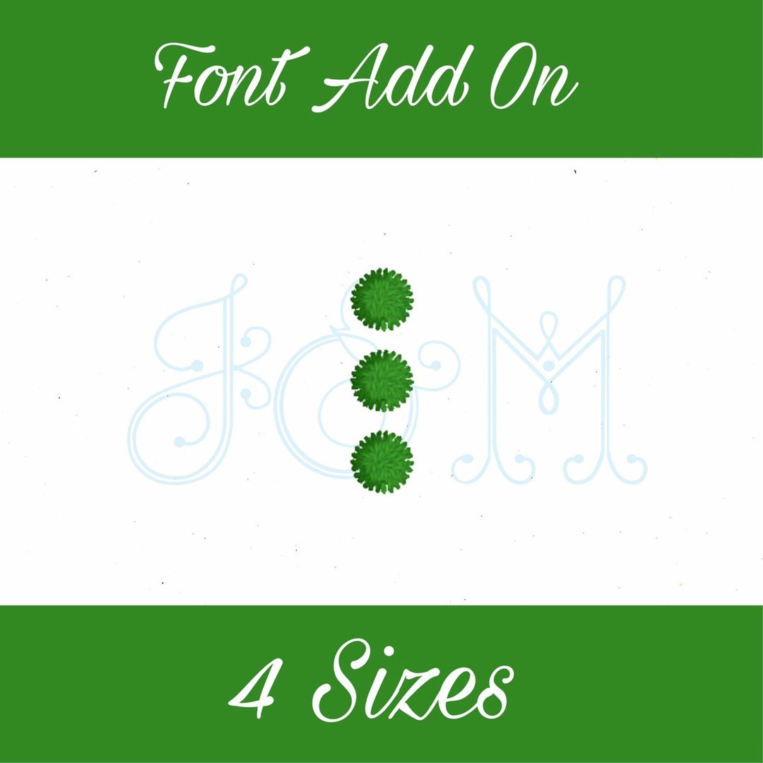 Three Dot Bracket Pearl Monogram Font Add on Satin Stitch Accent ...