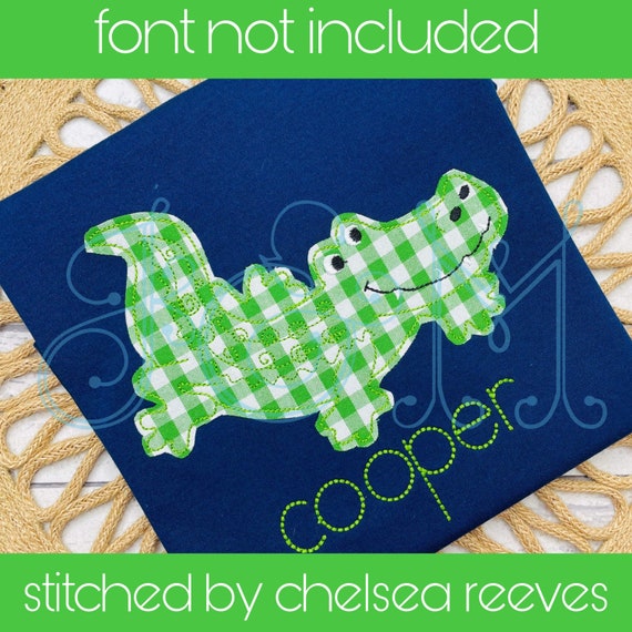 Funky Alligator Raggy Raw Edge Bean Stitch Applique Vintage - Etsy