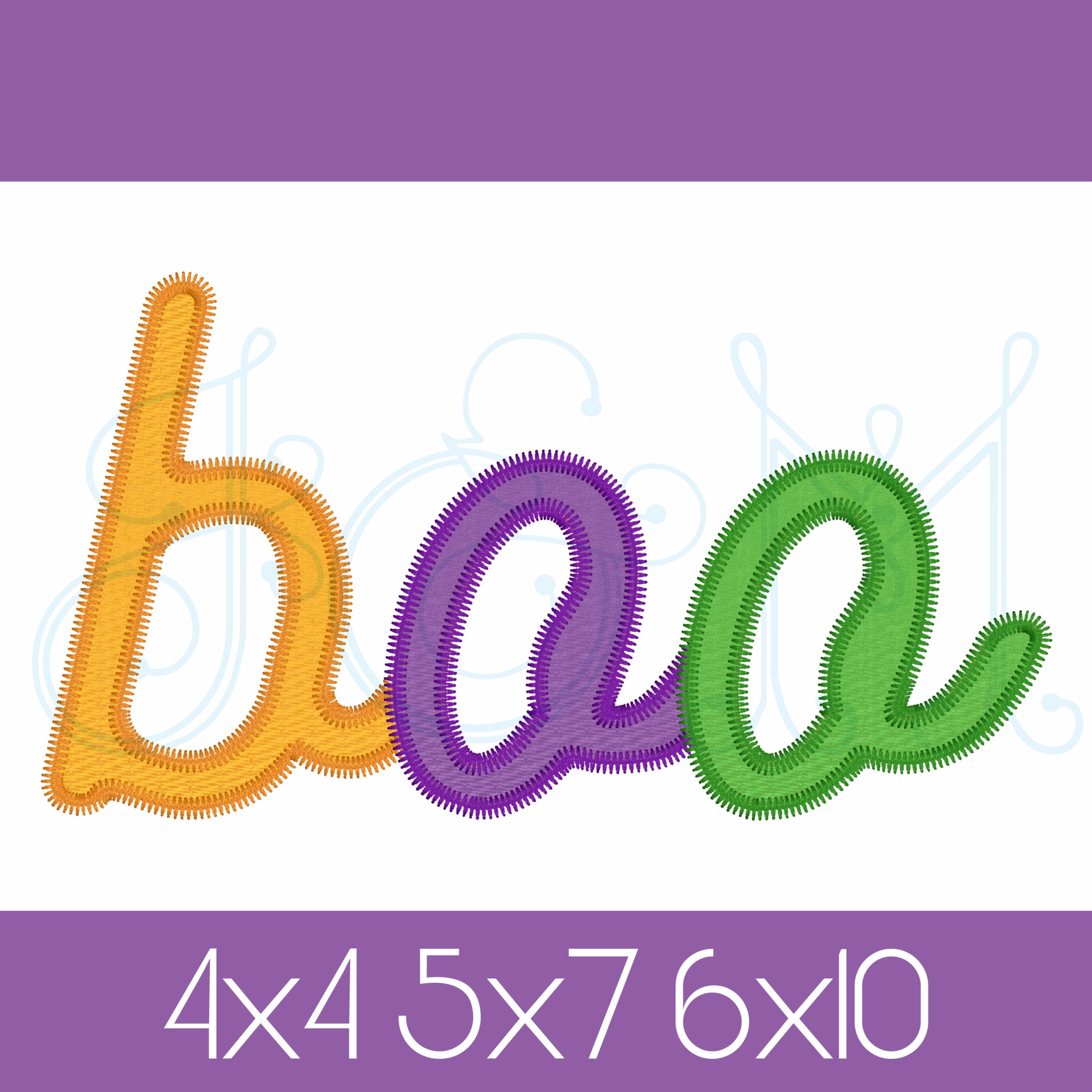 Boo Bubble Letter Halloween Zig Zag Stitch Applique Outline - Etsy