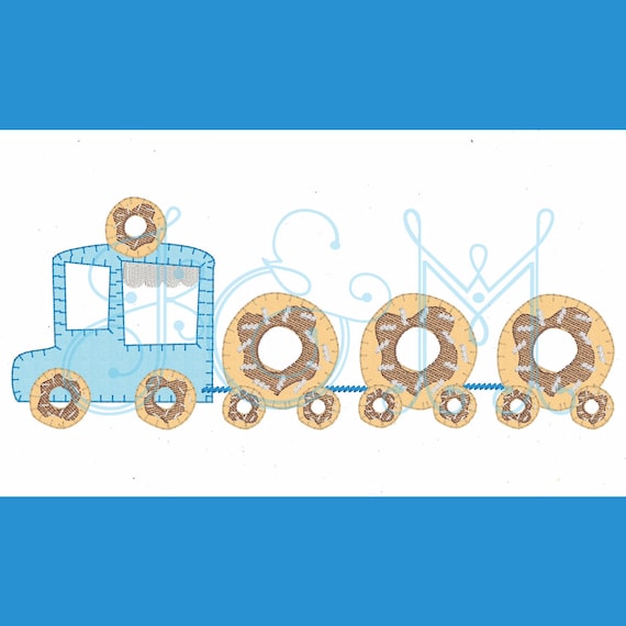 Donut Truck Trio Train Vintage Style Blanket Stitch Applique | Etsy