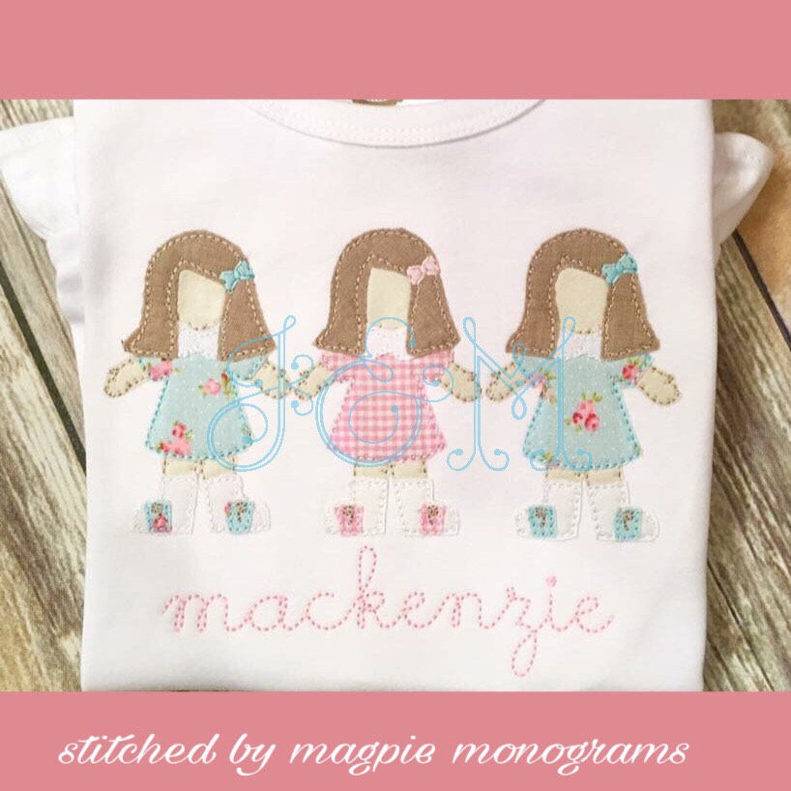 5x7 Paper Doll With Knee Socks and Oxfords Vintage Stitch Embroidery ...