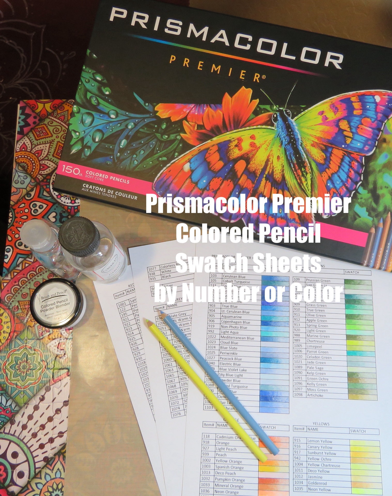 Swatch Sheet for Prismacolor Premier Colored Pencils - Instant Download ...