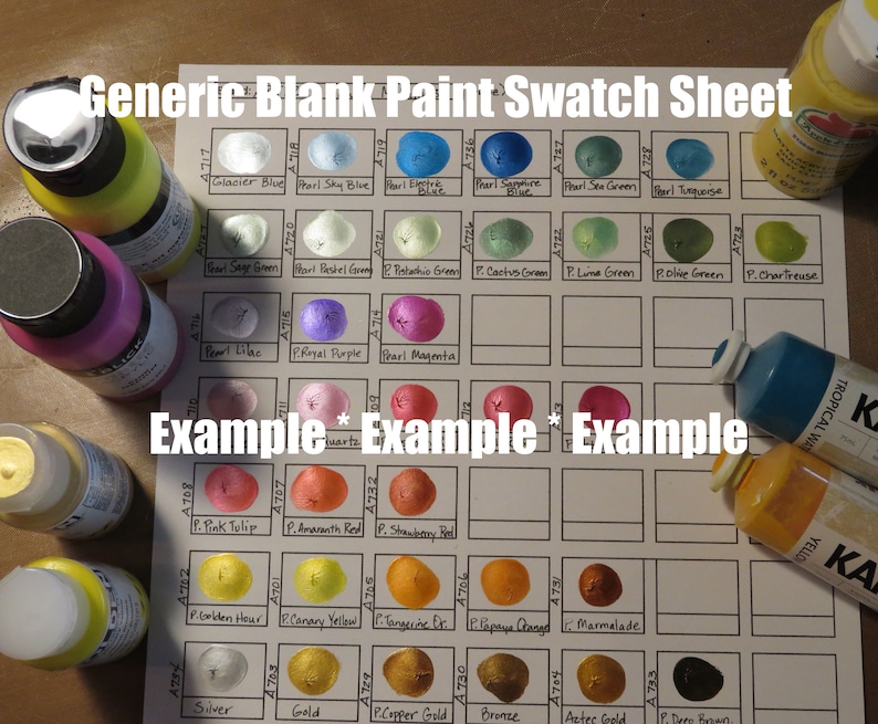 Blank Generic Swatch Sheet for Paints and Other Art Supplies - B&W ...
